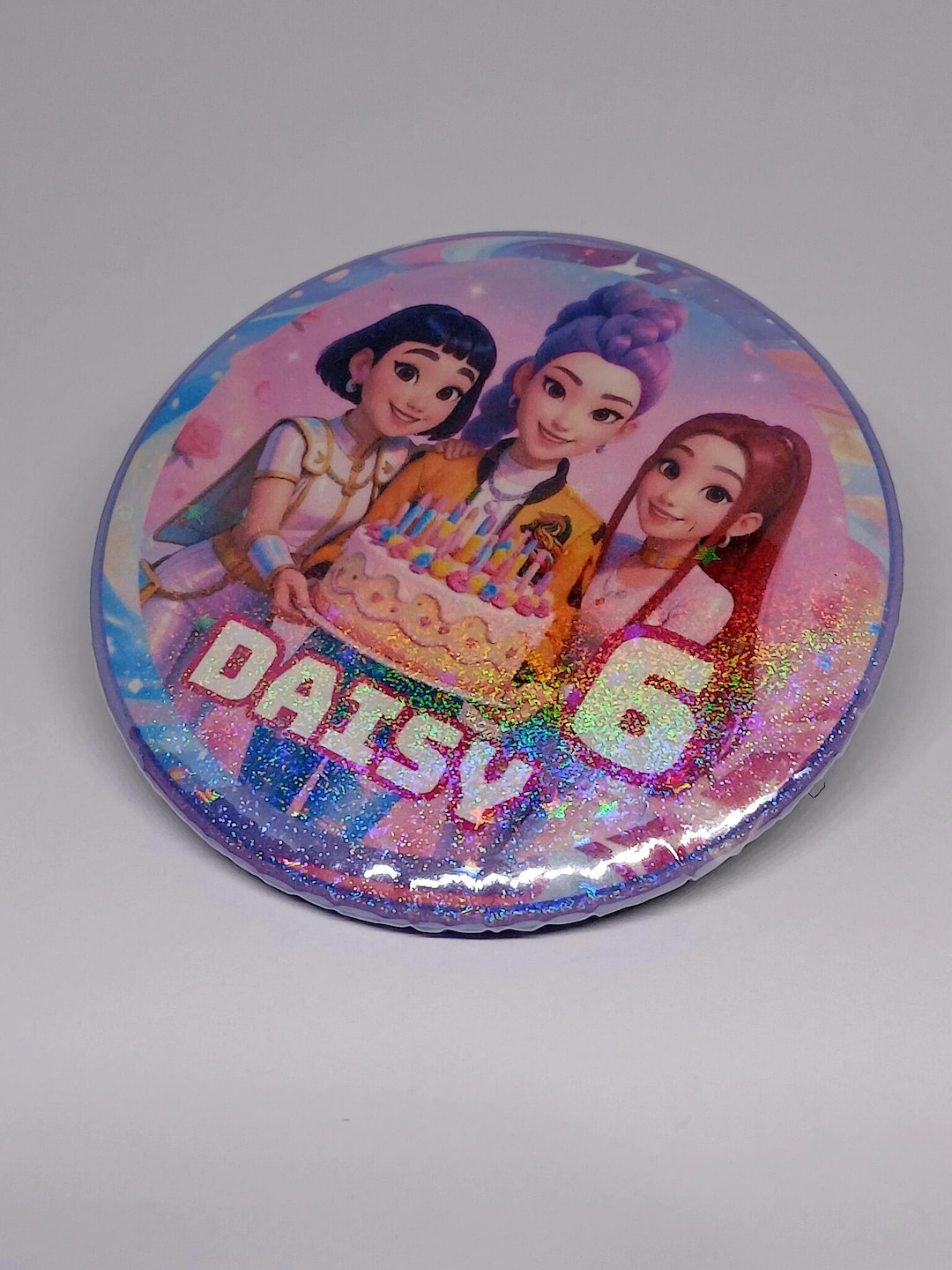 Personalised K-pop Demon Hunters Birthday Badge – Holographic Huntrix ...