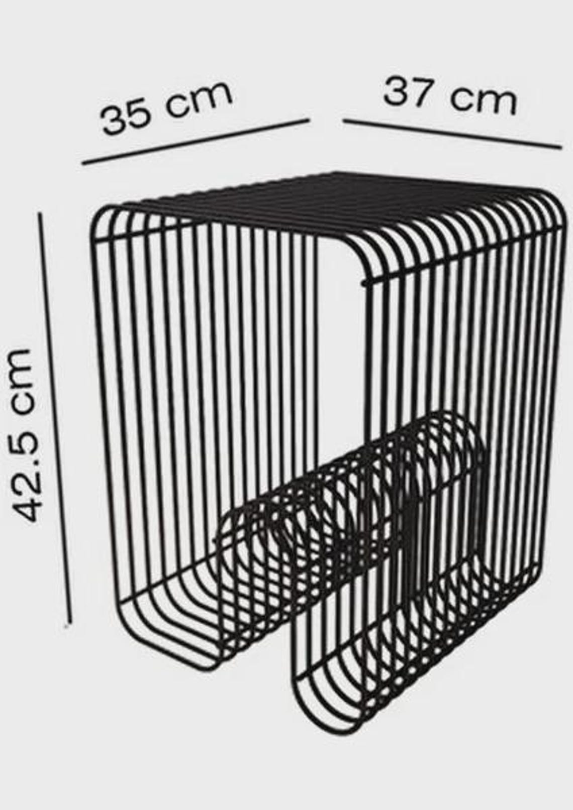 Modern Metal Wire Side Table With Magazine Rack, Minimalist End Table ...