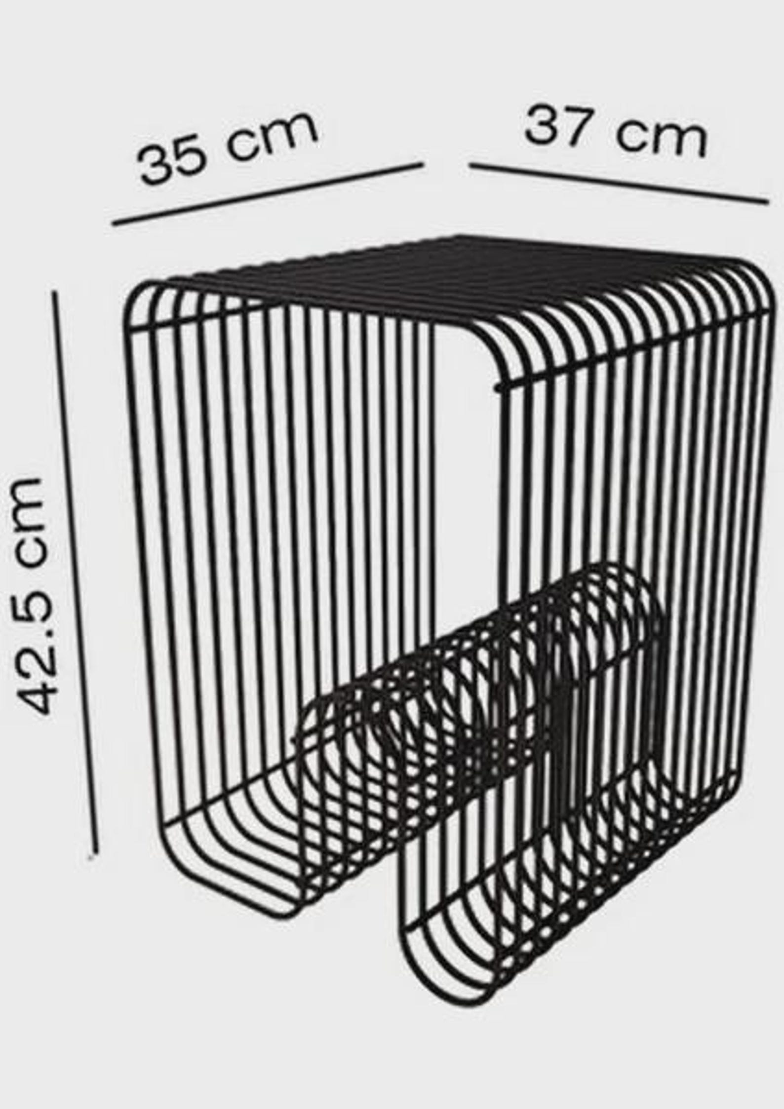 Modern Metal Wire Side Table With Magazine Rack, Minimalist End Table ...