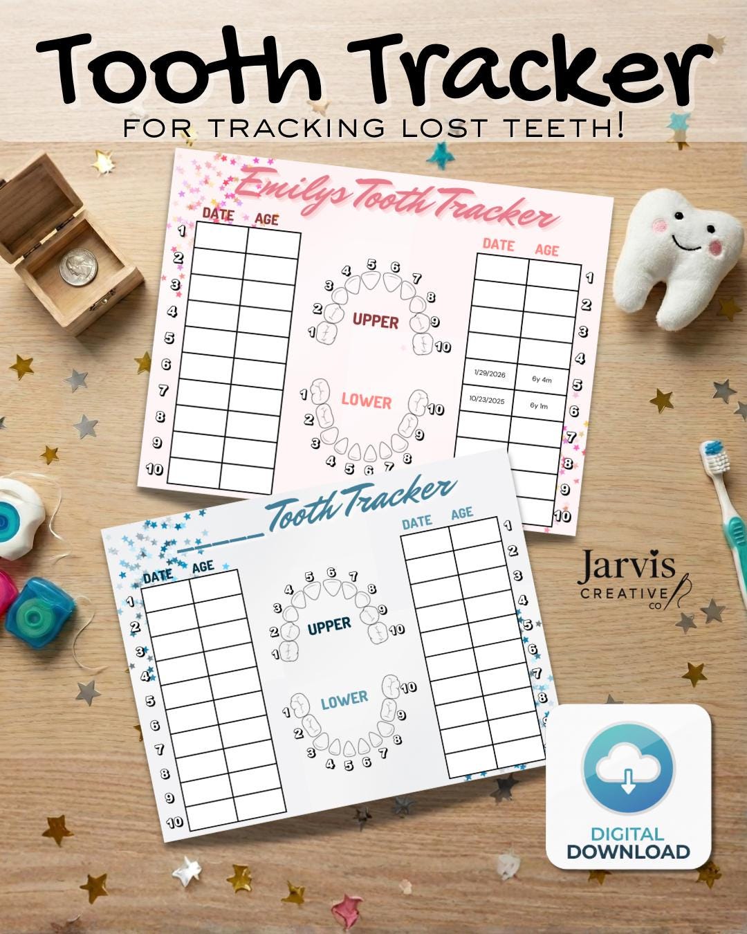 Editable Lost Tooth Tracker, Baby Keepsake Chart, Digital Download - Etsy