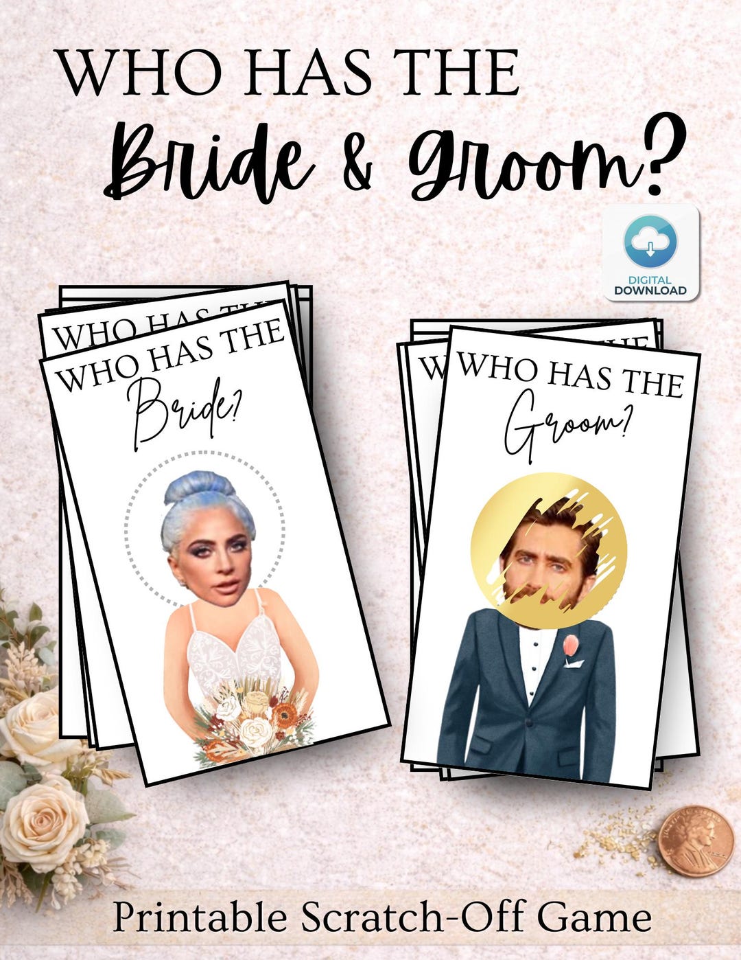Wedding Shower Scratch off Game Who Has the Bride Groom Printable ...