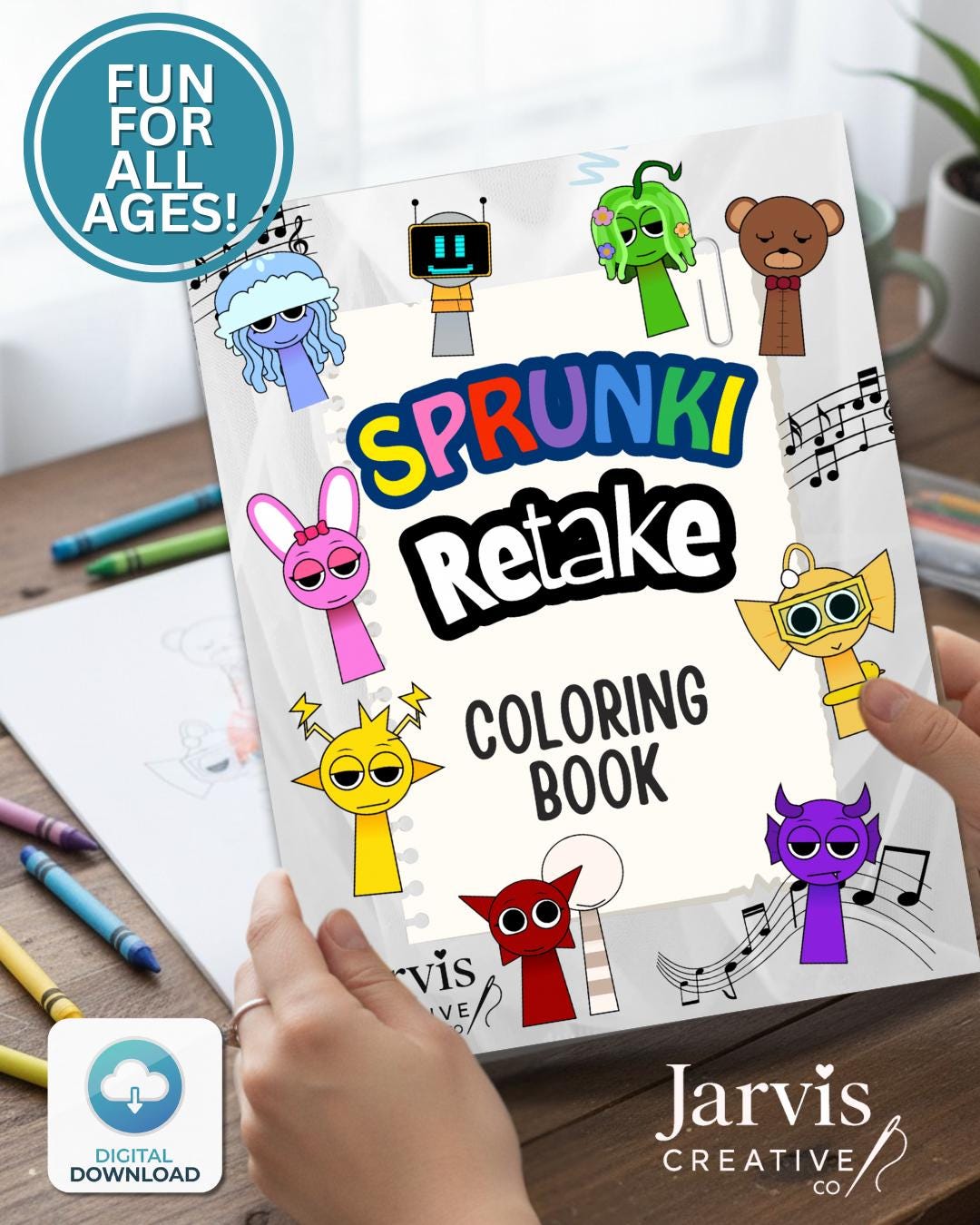 Sprunki Retake Coloring Book Printable Kids Color Page Characters ...