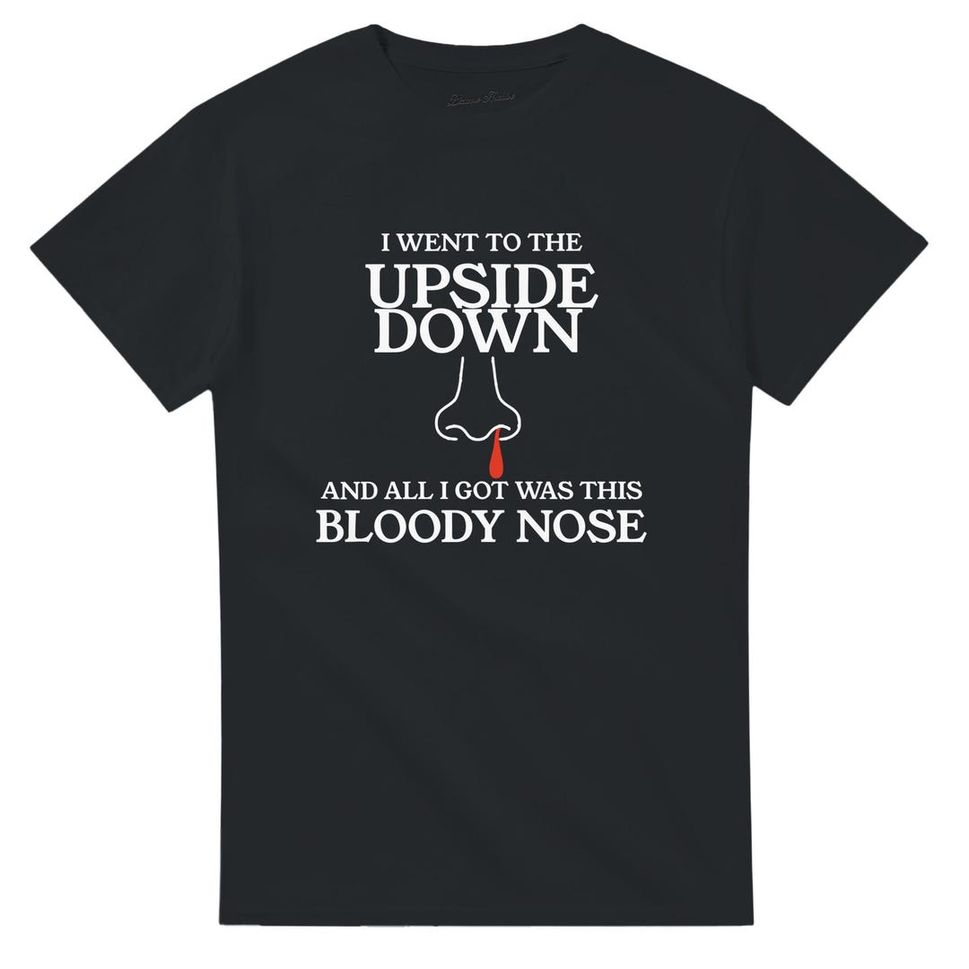 Upside Down Bloody Nose Shirt Surreal Horror Parody Tee Weirdcore Pop ...
