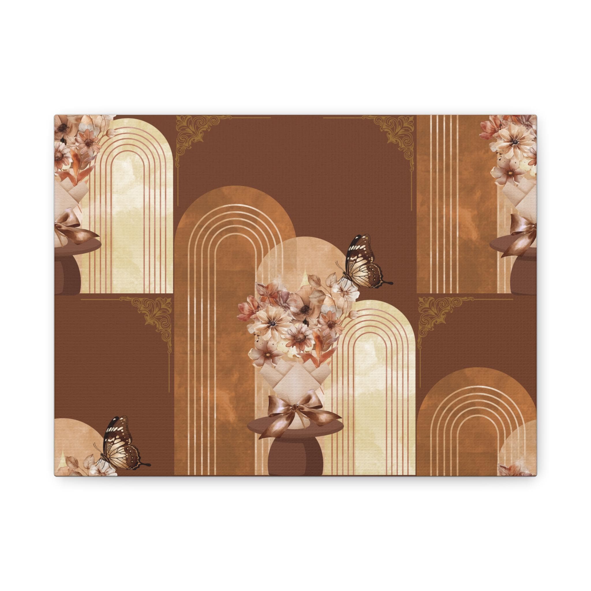 Art Deco Floral Arch Canvas Matte Stretched - Etsy