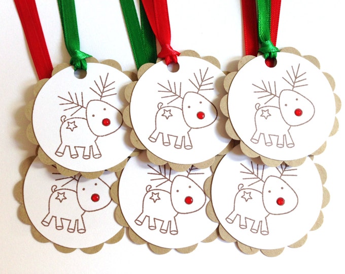 Christmas Gift Tags - Reindeer Tags - Rudolph Tags - Holiday Gift Tags ...