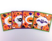 Mini Halloween Cards with Envelopes Set of 4 Miniature Happy | Etsy
