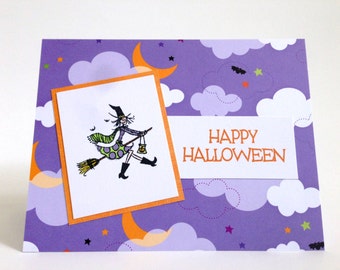 Mini Halloween Cards with Envelopes Set of 4 Miniature Happy | Etsy