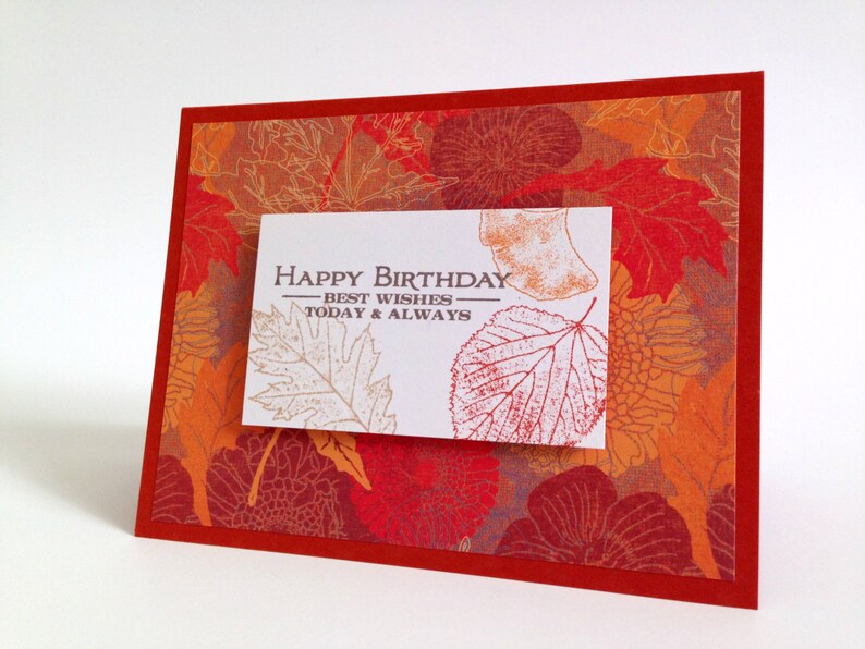 Fall Birthday Card Autumn Birthday Card Leaves Birthday - Etsy