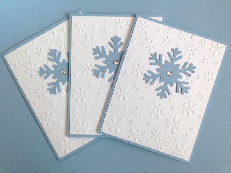 Snowflake Card Set Boxed Holiday Cards Embossed Christmas | Etsy