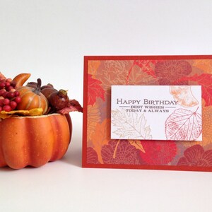 Fall Birthday Card Autumn Birthday Card Leaves Birthday - Etsy