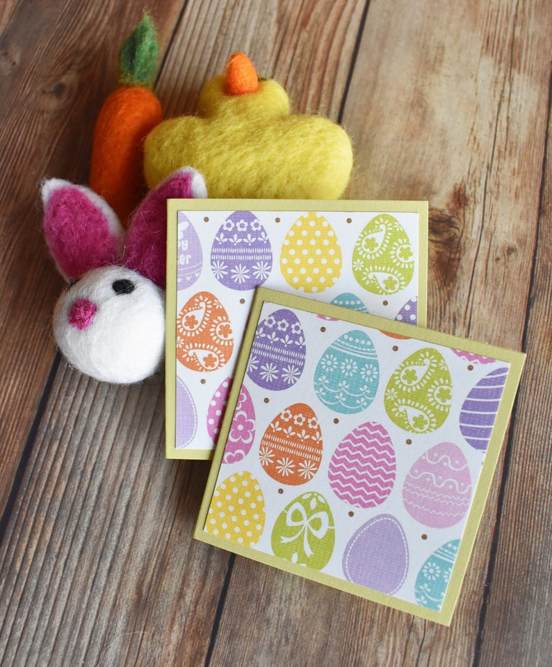 Blank Handmade Mini Easter Cards Set of 4 Mini Easter Notecards With ...