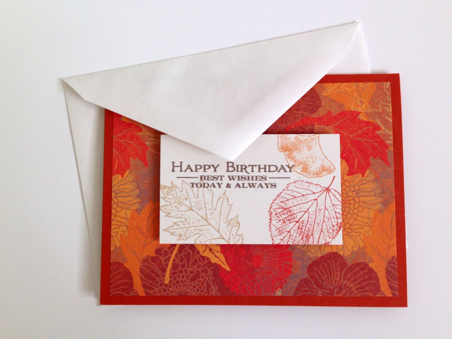 Fall Birthday Card Autumn Birthday Card Leaves Birthday - Etsy