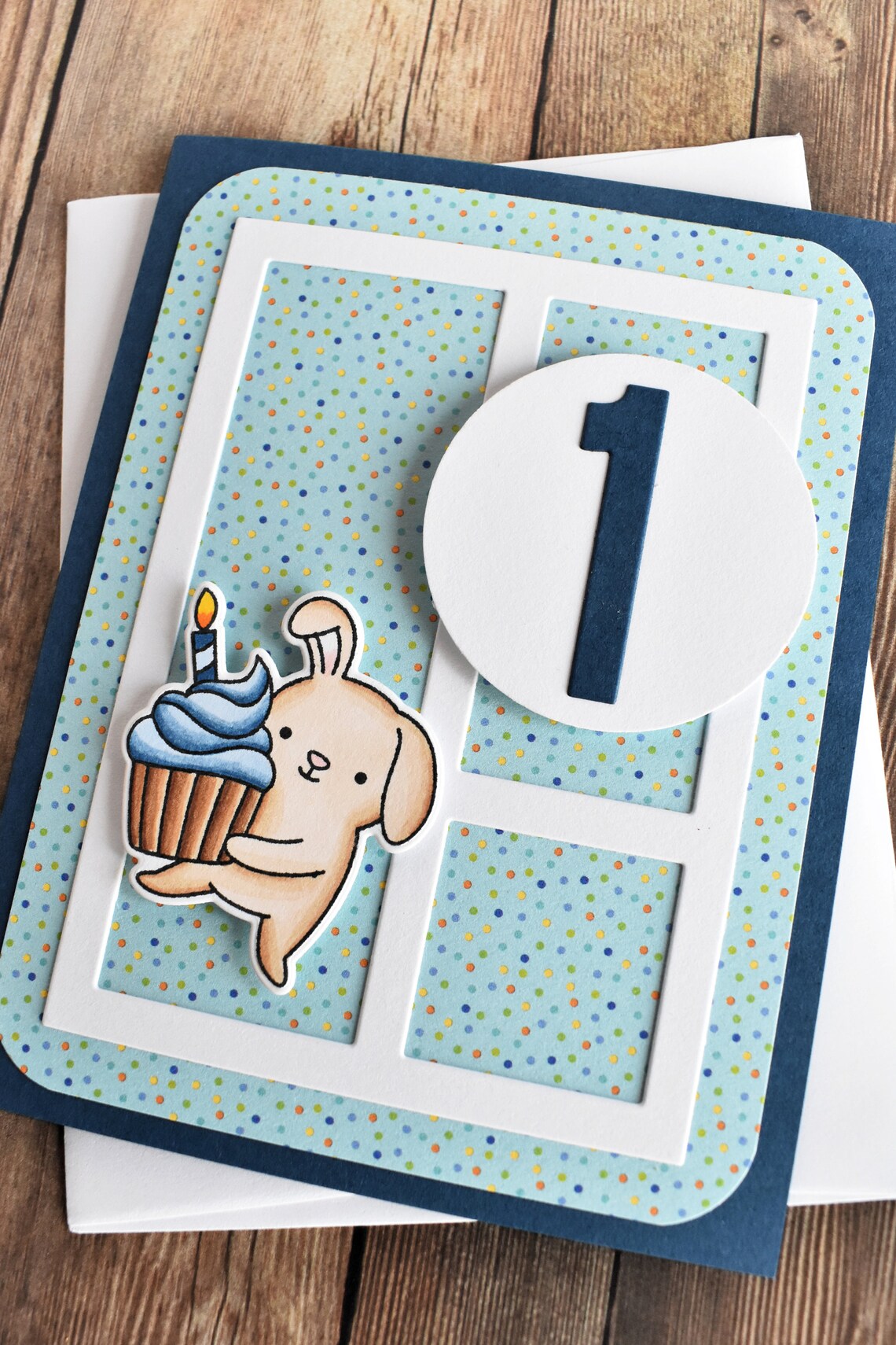 Puppy 1st Birthday Card Son First Birthday Card Dog 3D Birthday Card ...