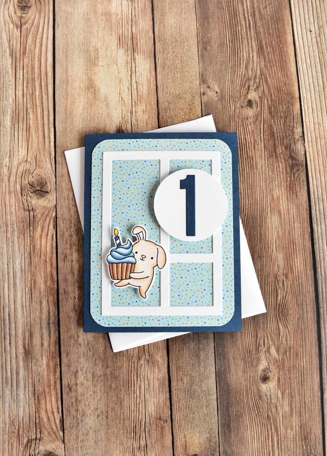 Puppy 1st Birthday Card Son First Birthday Card Dog 3D Birthday Card ...