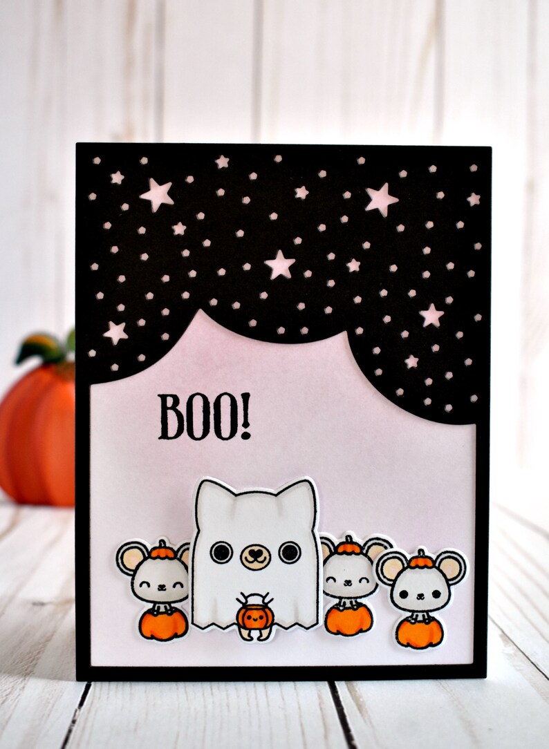 Cute Ghost Kids Halloween Card Boo Happy Halloween Card for Girl Trick ...