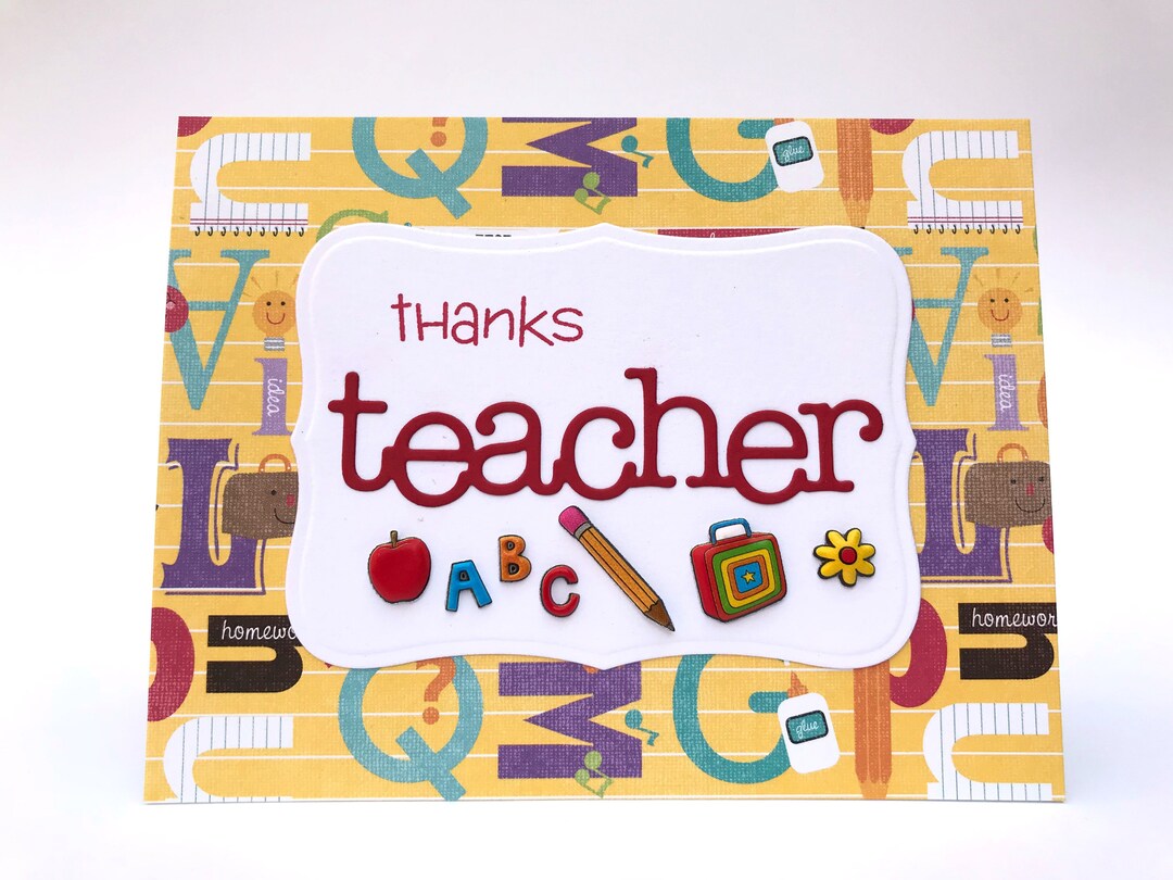 Thank You Teacher Card Back to School Card Teacher Gift - Etsy