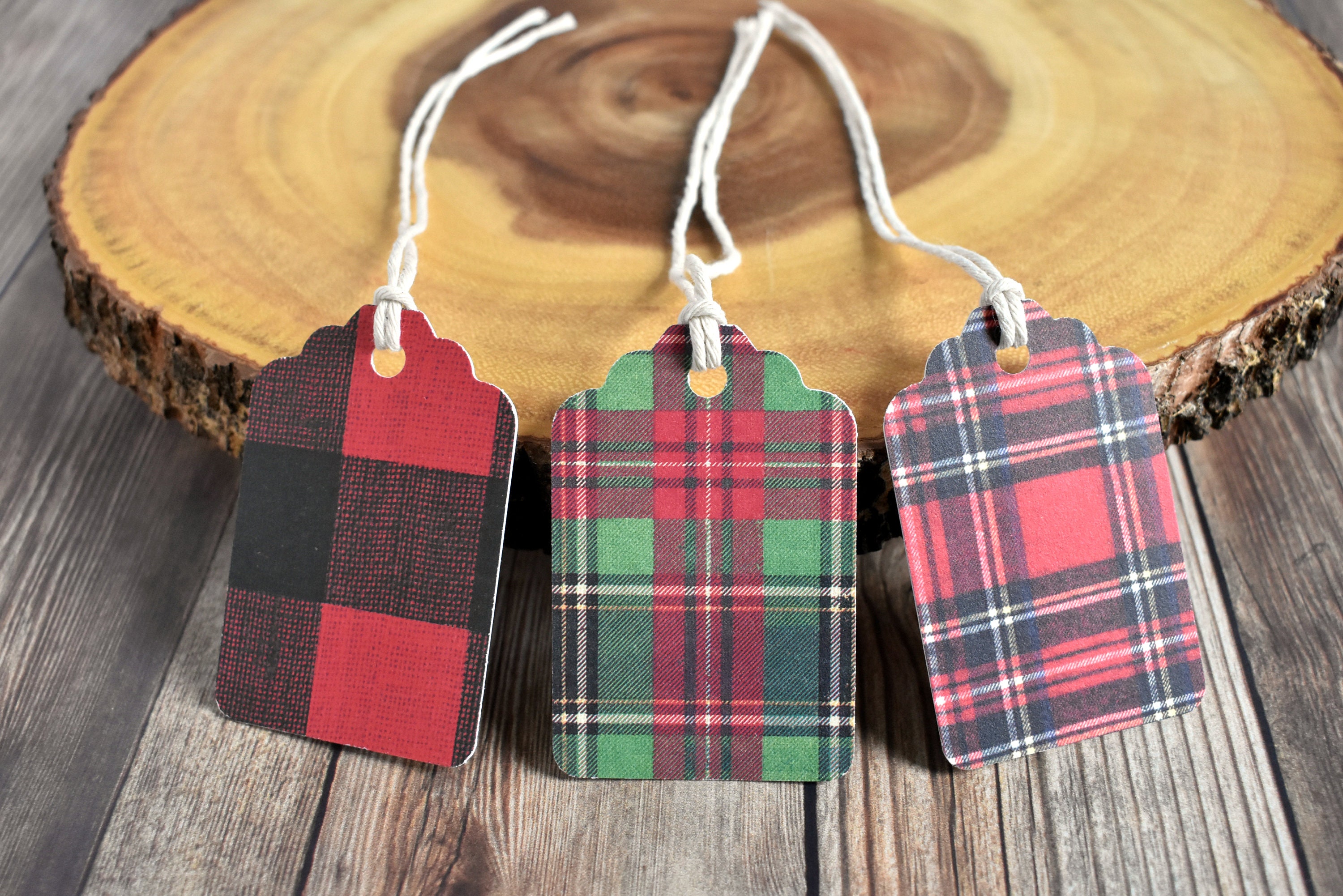 Buffalo Plaid Christmas Gift Tags Buffalo Check Christmas - Etsy