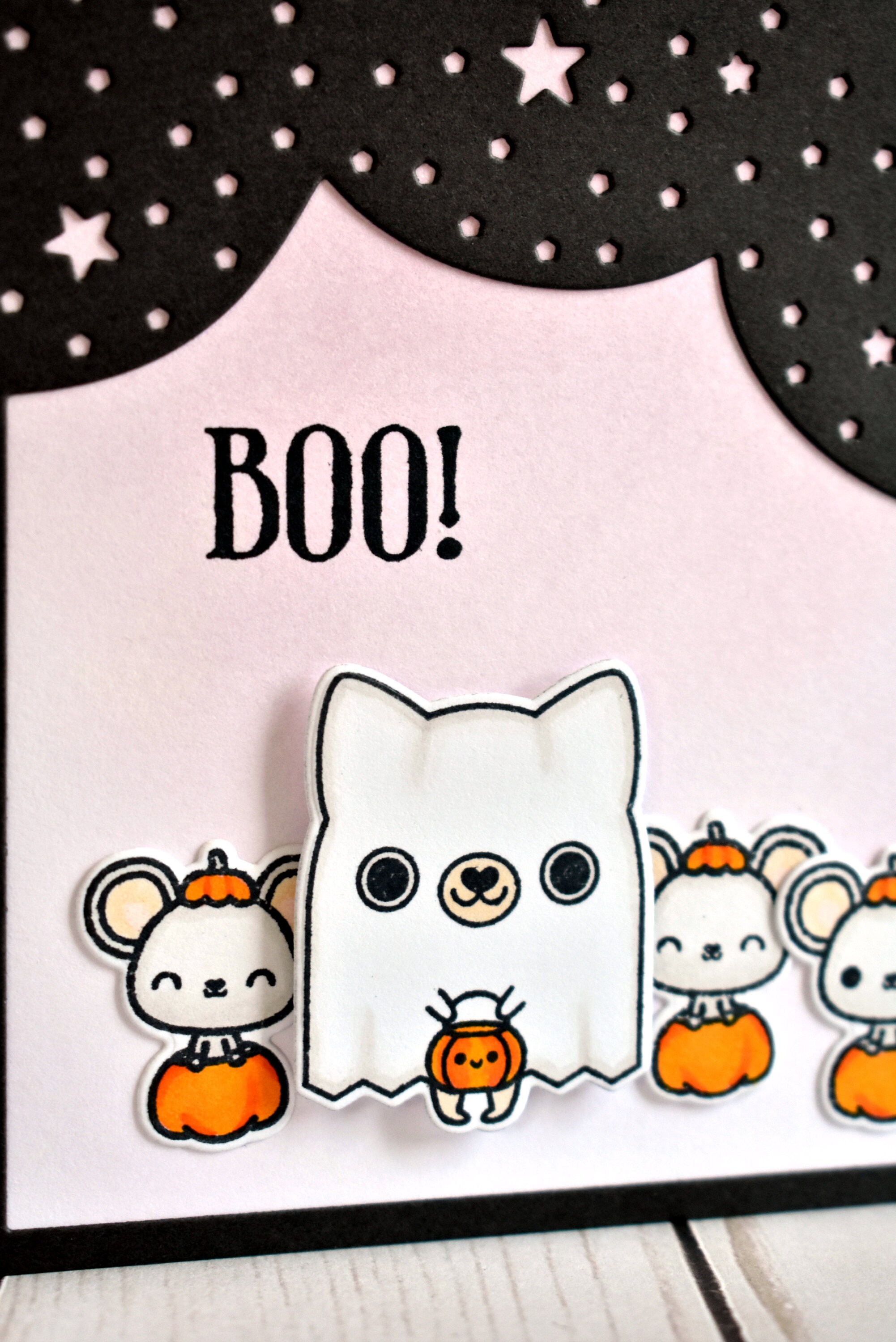 Cute Ghost Kids Halloween Card Boo Happy Halloween Card for Girl Trick ...