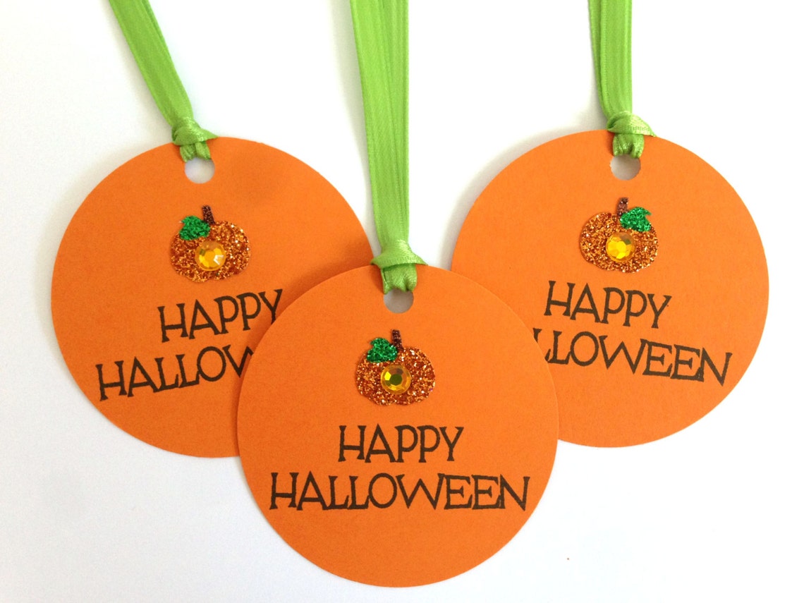 Halloween Tags Pumpkin Tags Happy Halloween Gift Tags Trick or Treat ...