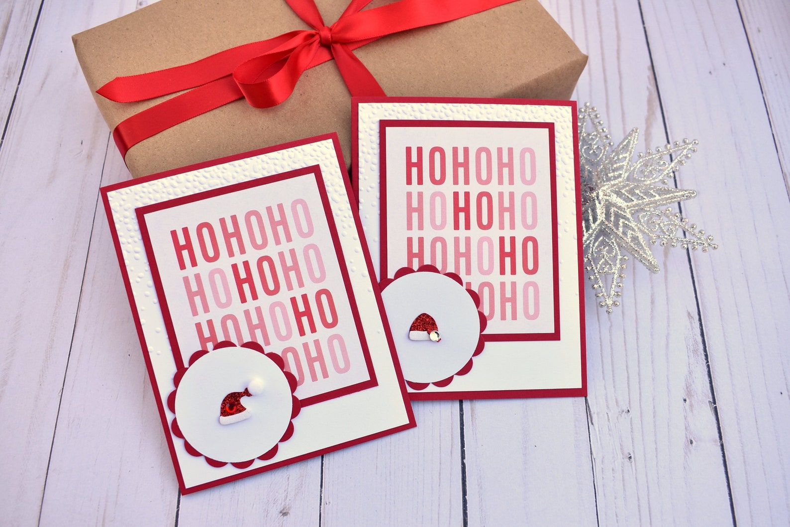 Handmade Santa Christmas Cards - Christmas Cards for Friends - Ho Ho Ho ...