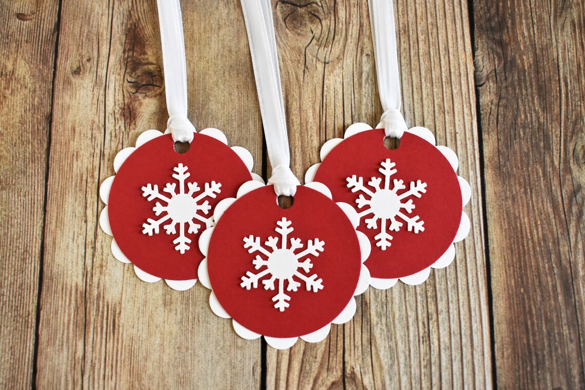 Snowflake Gift Tags Christmas Gift Tag Set Holiday Gift - Etsy