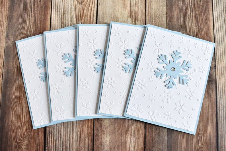 Snowflake Card Set Boxed Holiday Cards Embossed Christmas - Etsy