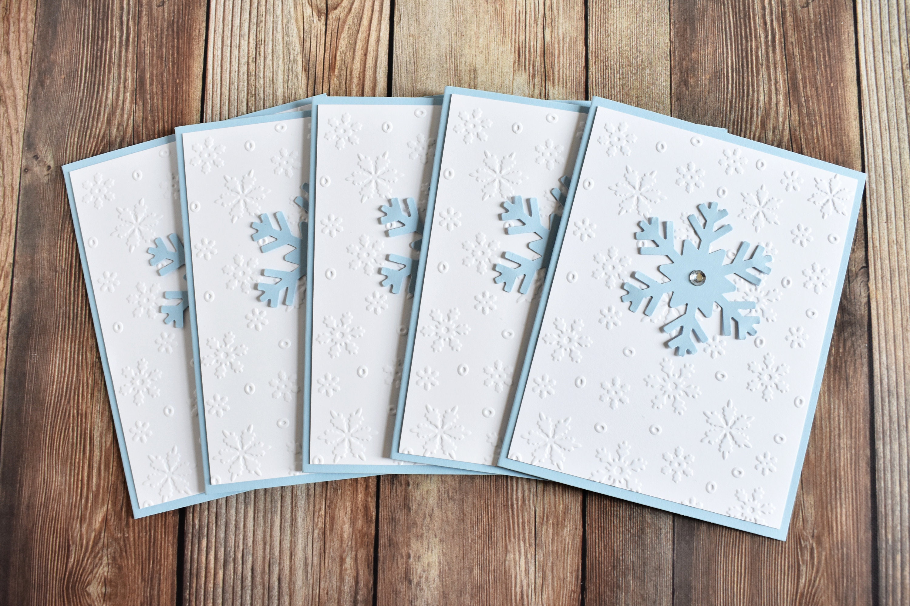 Snowflake Card Set Boxed Holiday Cards Embossed Christmas - Etsy