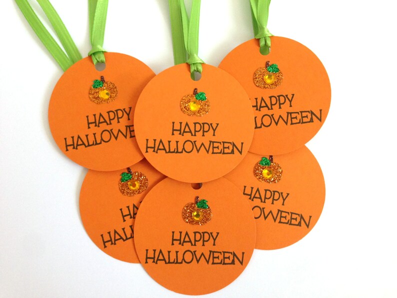 Halloween Tags - Pumpkin Tags - Happy Halloween Gift Tags - Trick or ...