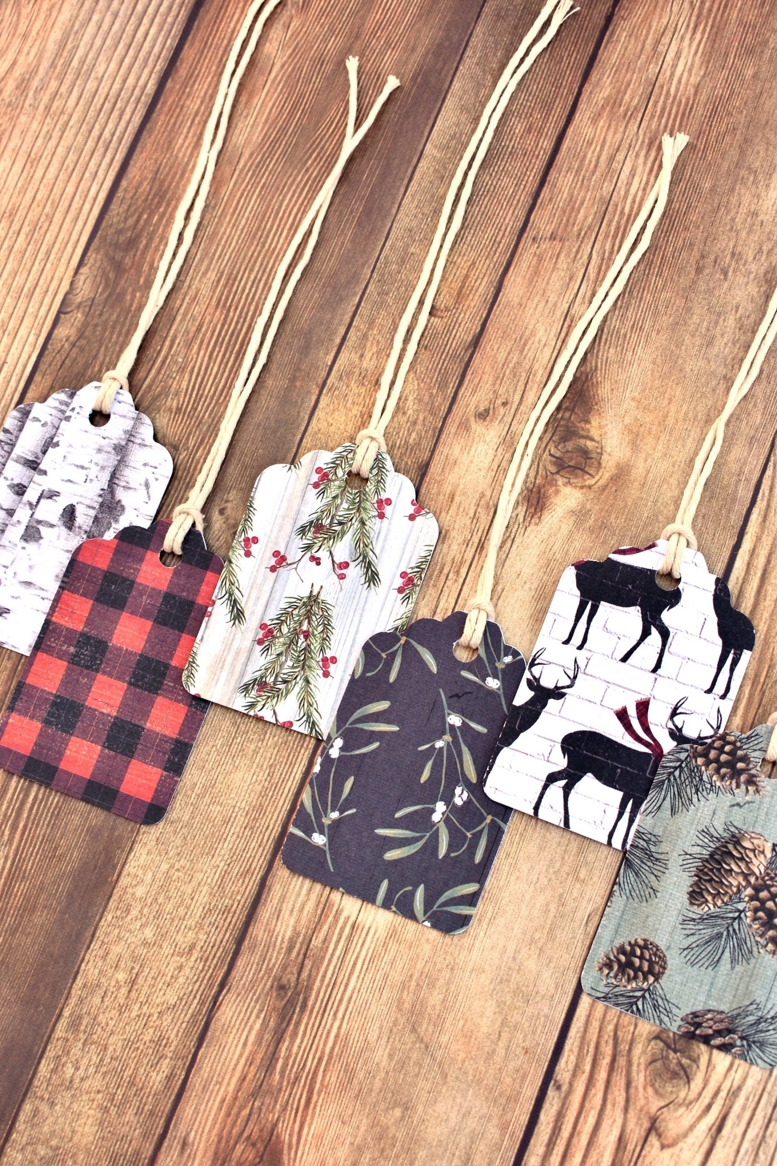 Rustic Christmas Gift Tags - Handmade Christmas Tag Set - Rustic ...