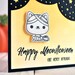 Cute Halloween Card for Kids Orange and Black Happy Halloween Cat Card ...