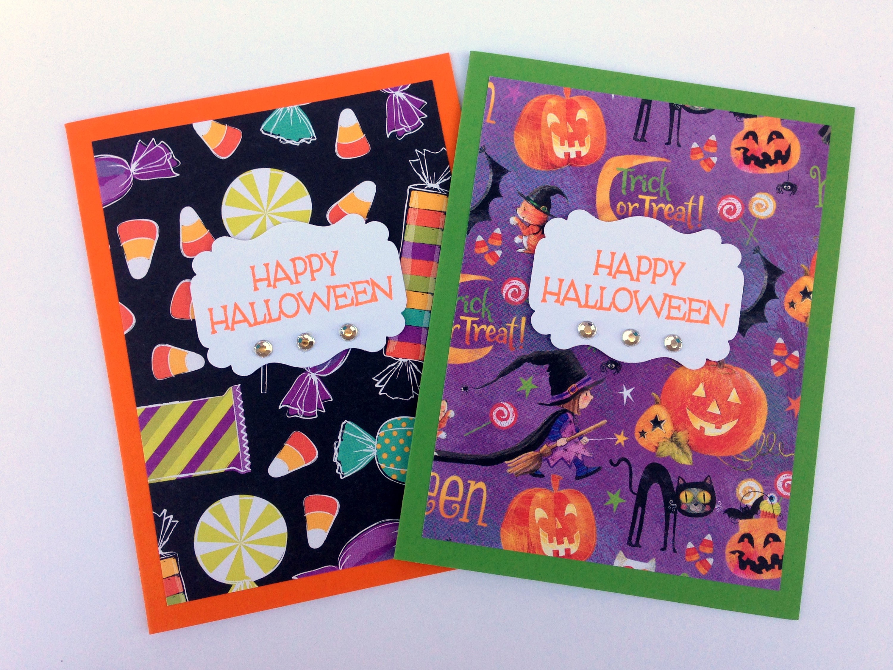 Halloween Cards for Kids Happy Halloween Cards Handmade Witch Pumpkin ...