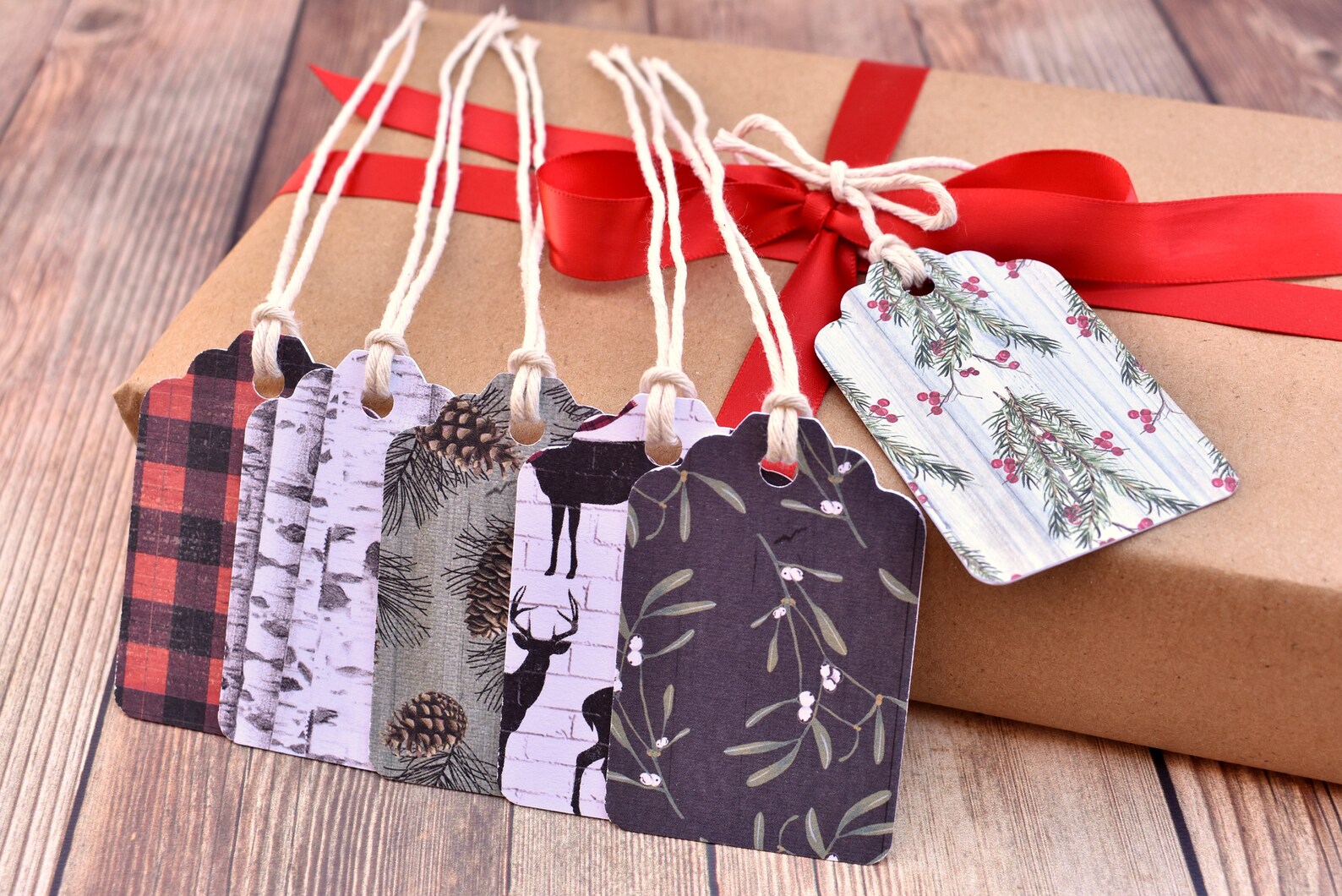 Rustic Christmas Gift Tags Handmade Christmas Tag Set - Etsy
