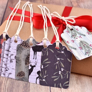 Rustic Christmas Gift Tags - Handmade Christmas Tag Set - Rustic ...