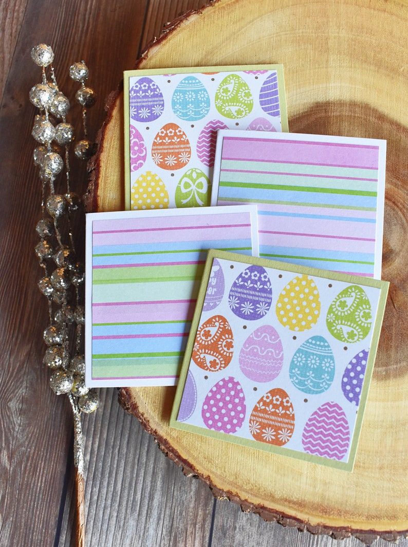 Blank Handmade Mini Easter Cards Set of 4 Mini Easter Notecards With ...