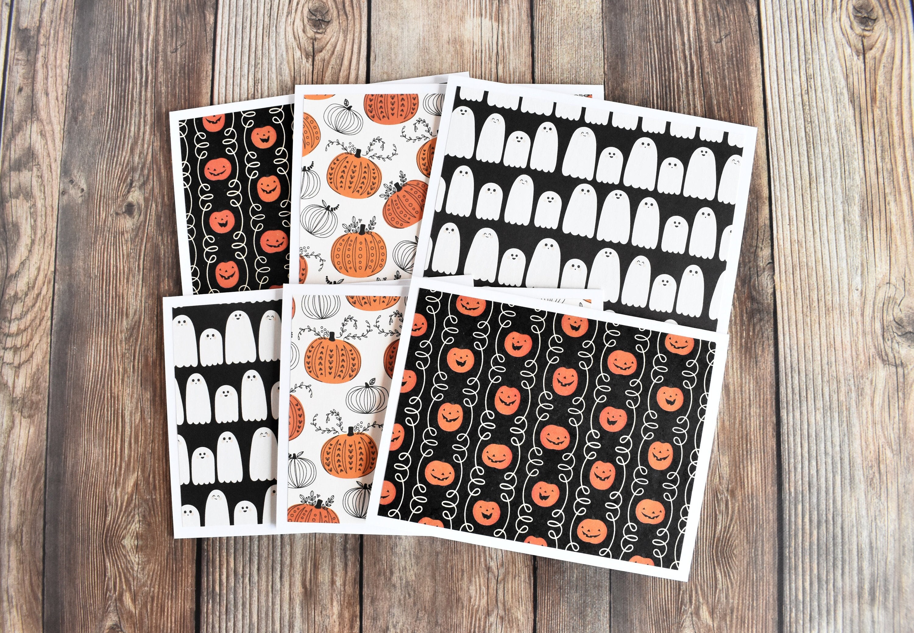 Rustic Halloween Note Cards Modern Halloween Greeting Cards Handmade ...