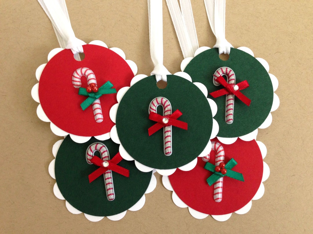 Christmas Tags Candy Cane Holiday Tags Christmas Hang Tags - Etsy