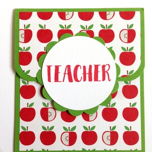 Back to School Gift Card Holder Handmade Teacher Gift Card Holder Apple ...