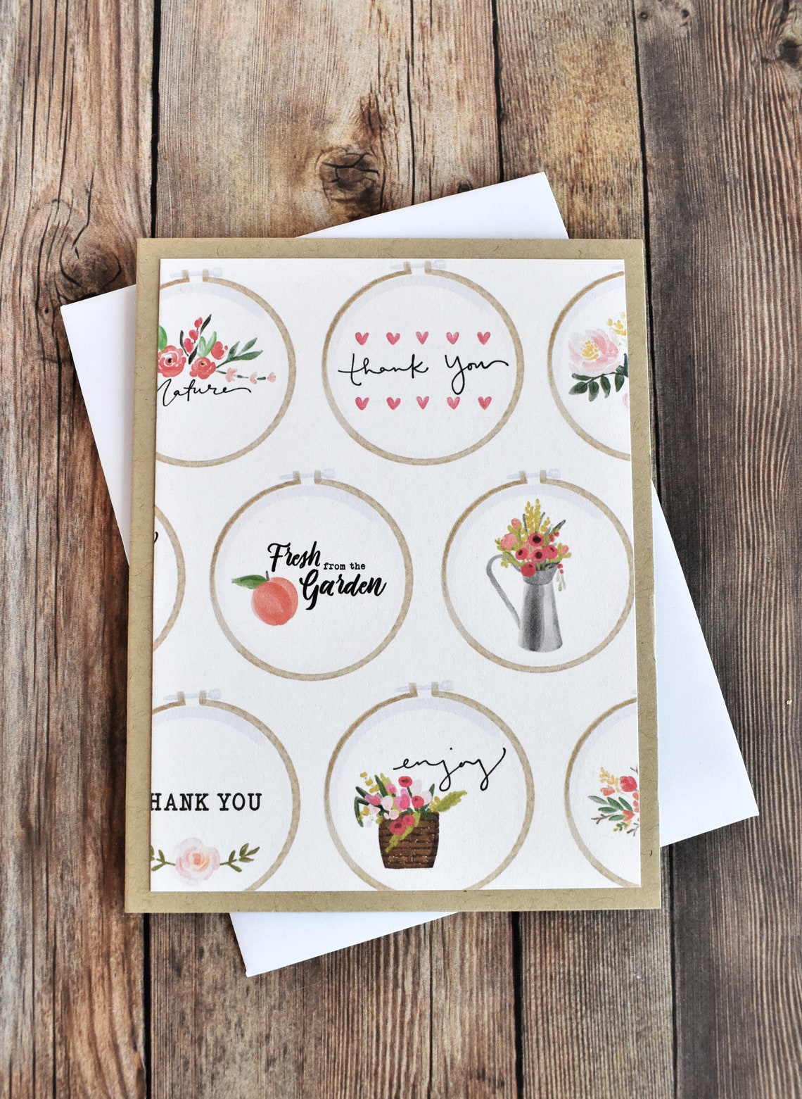 Handmade Market Garden Stationary Set Blank Floral Note Cards Gardener ...