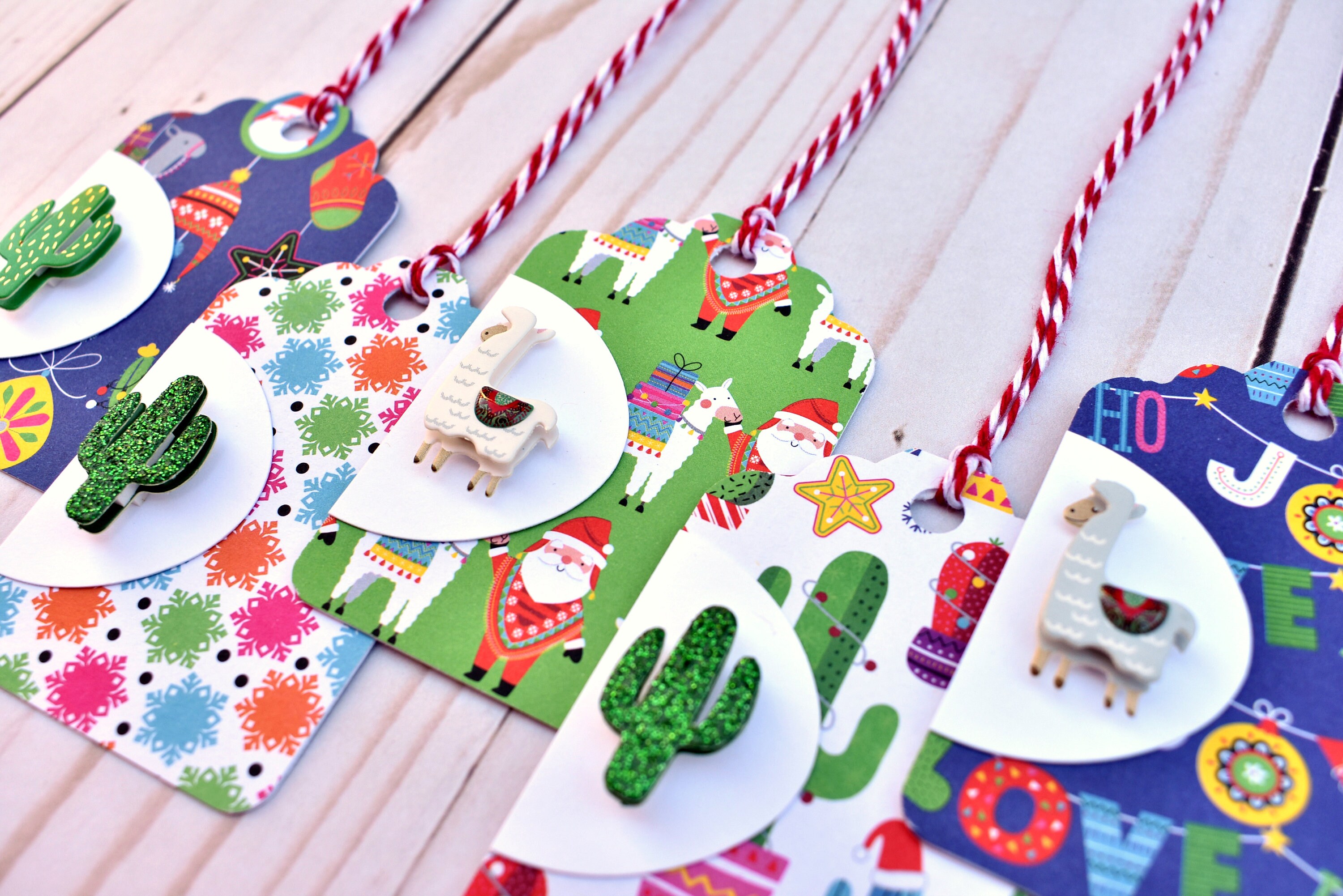 Modern Cactus Llama 3D Christmas Gift Tags Cute Handmade Christmas Tags ...