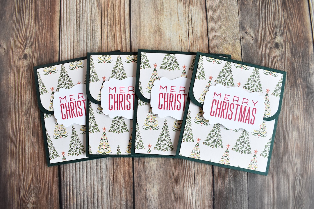 Christmas Tree Gift Card Holder Set – Handmade Holiday Money Envelope ...