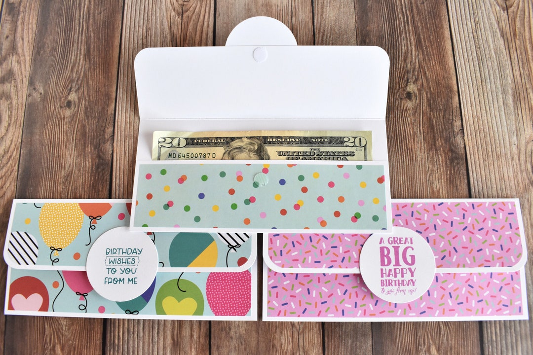 Birthday Money Holder Set – Sprinkles and Balloons, Gift Card Pack - Etsy