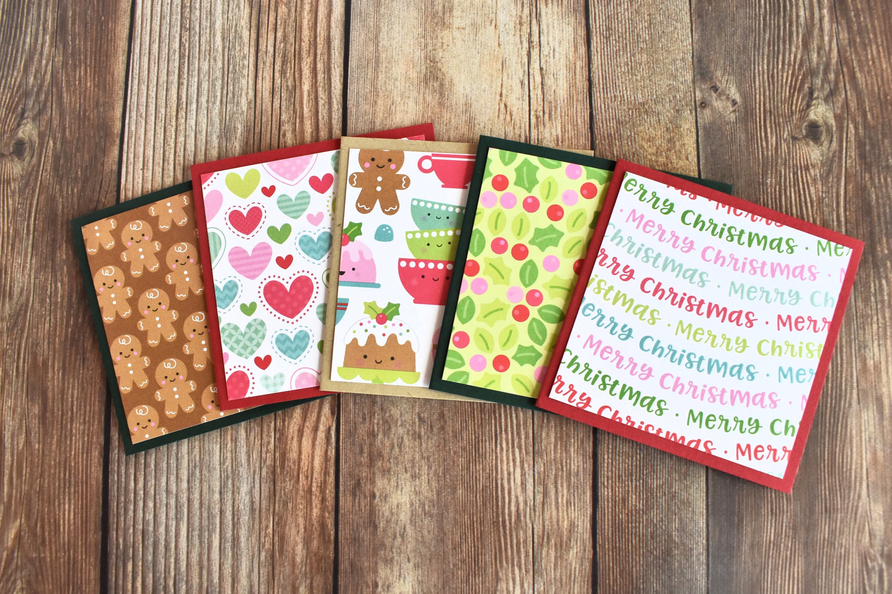 Mini Christmas Cards - Mini Holiday Cards - Tiny Gingerbread Christmas ...
