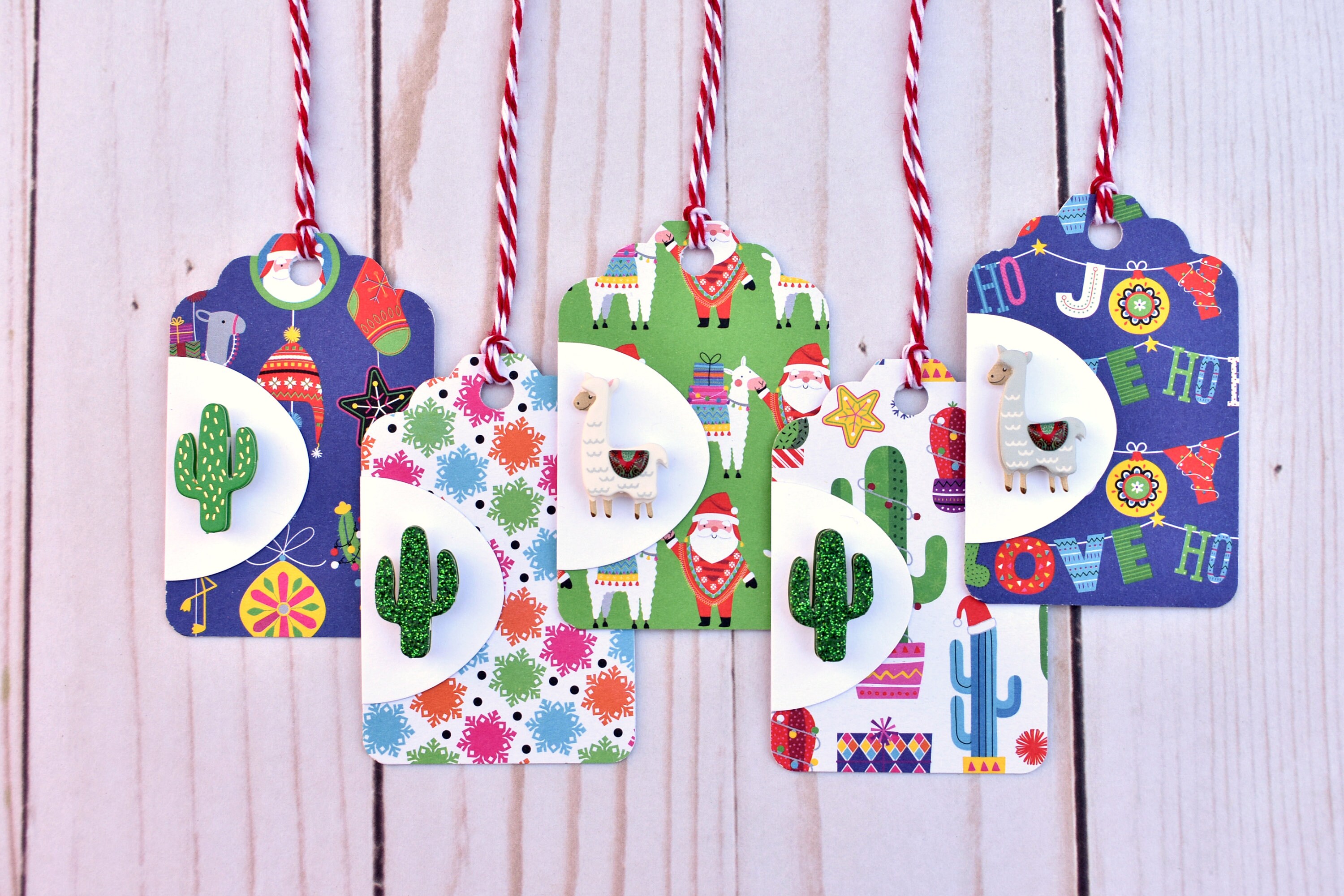 Modern Cactus Llama 3D Christmas Gift Tags Cute Handmade Christmas Tags ...