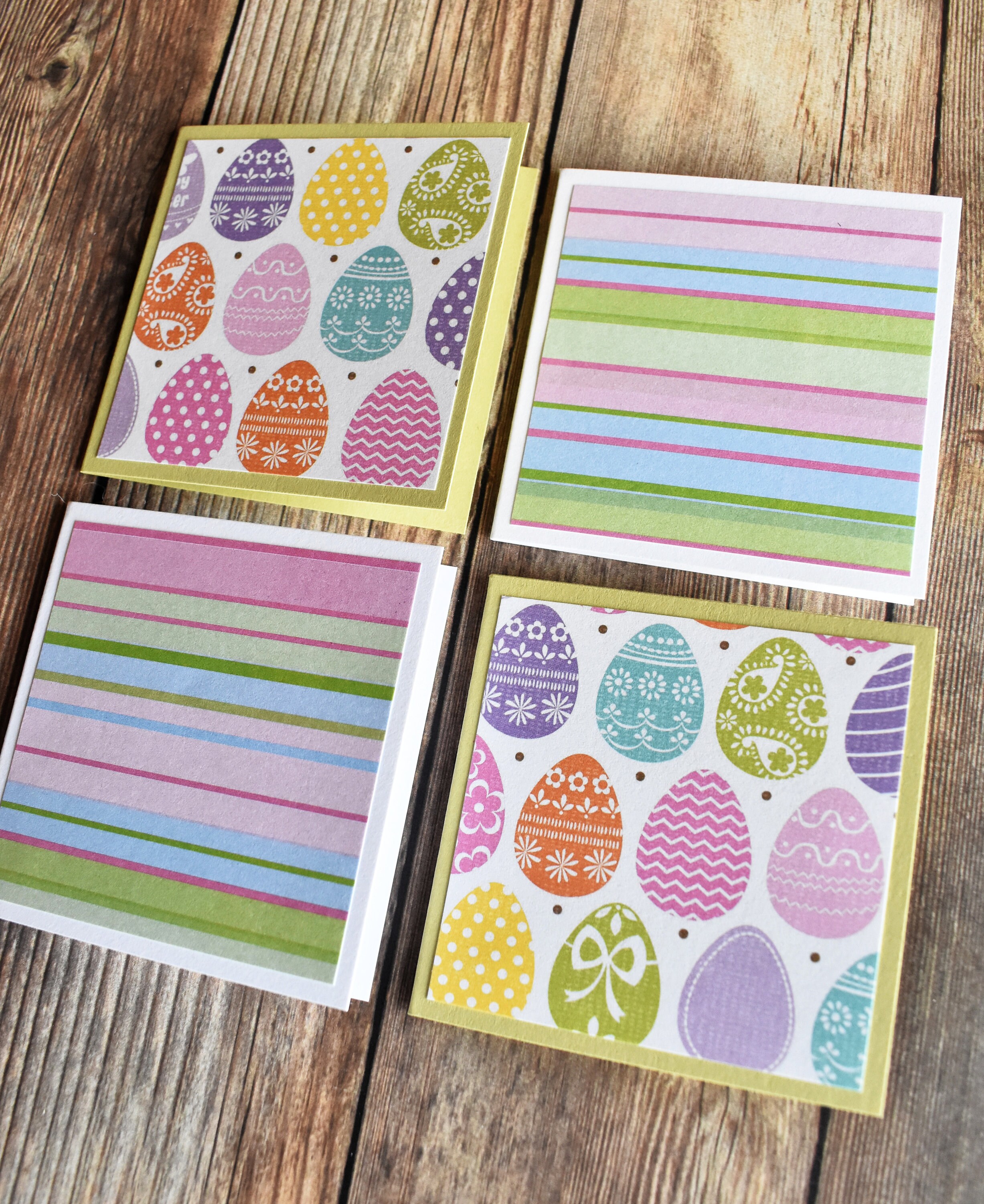 Blank Handmade Mini Easter Cards Set of 4 Mini Easter Notecards With ...