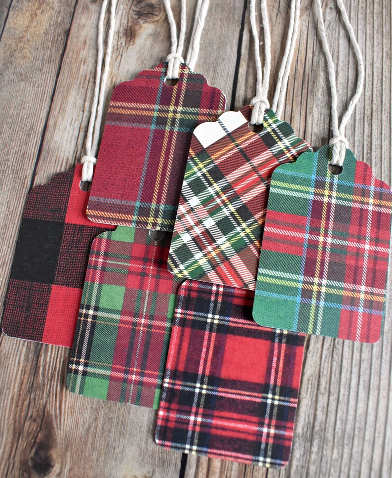 Buffalo Plaid Christmas Gift Tags Buffalo Check Christmas - Etsy