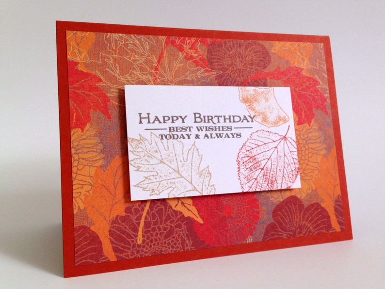 Fall Birthday Card Autumn Birthday Card Leaves Birthday - Etsy