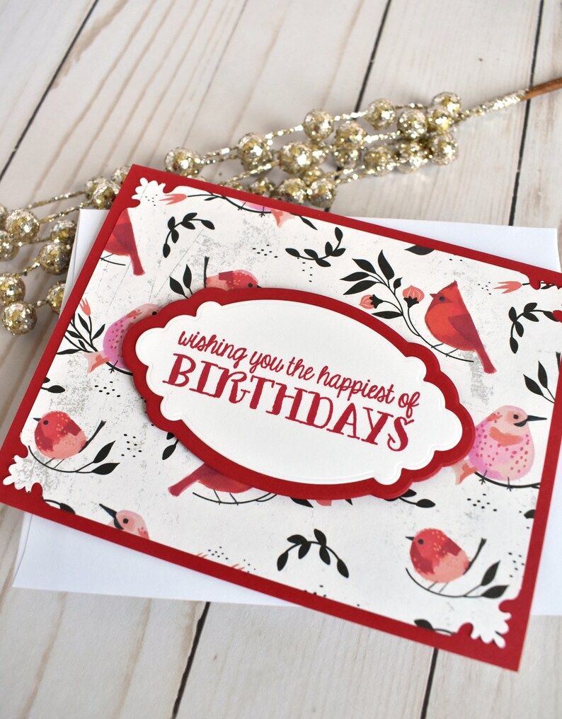 Red Bird Birthday Card for Her Birthday Card for Grandma - Etsy