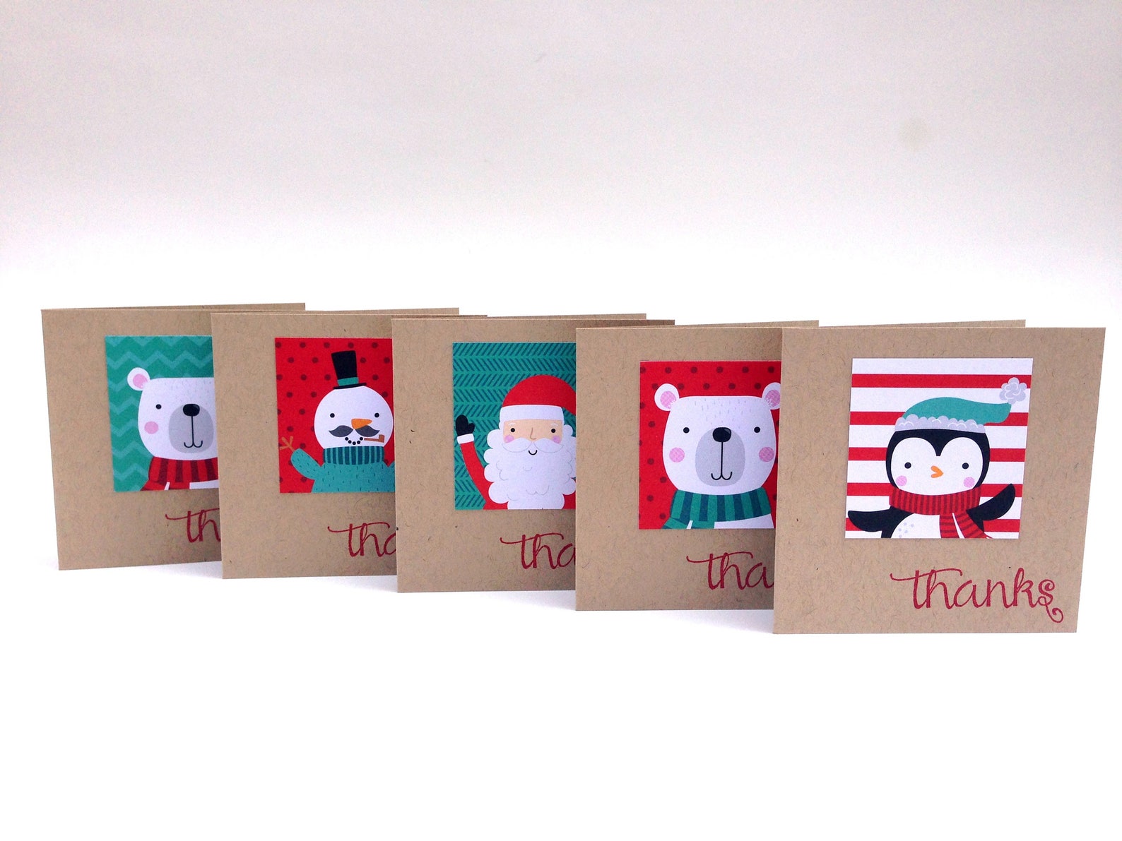 Mini Christmas Thank You Card Mini 3 X 3 Cards With Envelopes Mini ...