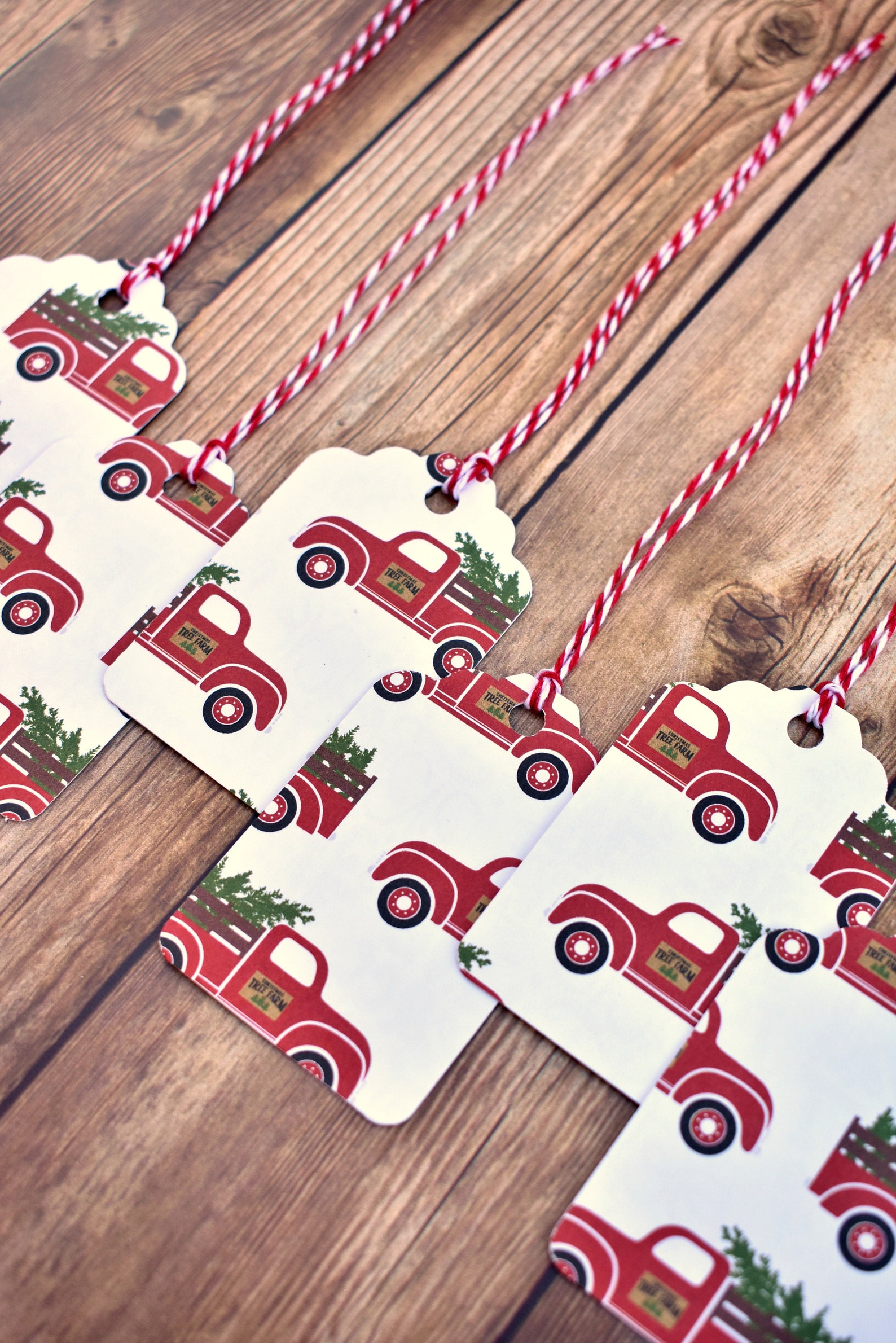 Handmade Red Truck Christmas Gift Tags – Rustic Holiday Wrapping - Etsy