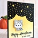 Cute Halloween Card for Kids Orange and Black Happy Halloween Cat Card ...